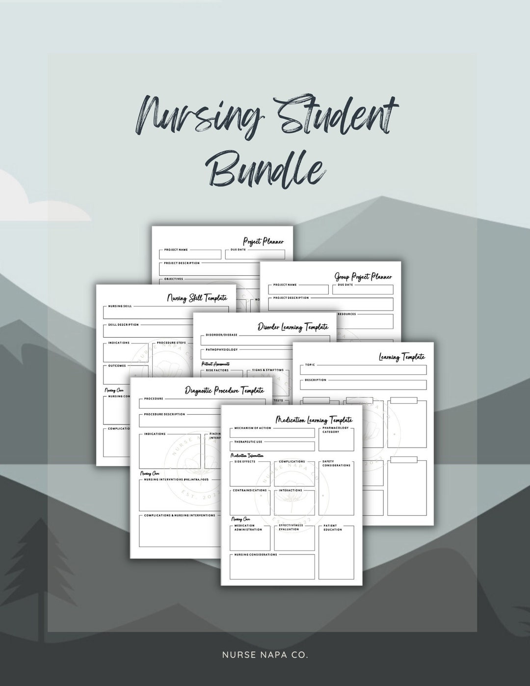 Nursing Student Bundle, Learning Template, HIGH QUALITY, Concept Map ...