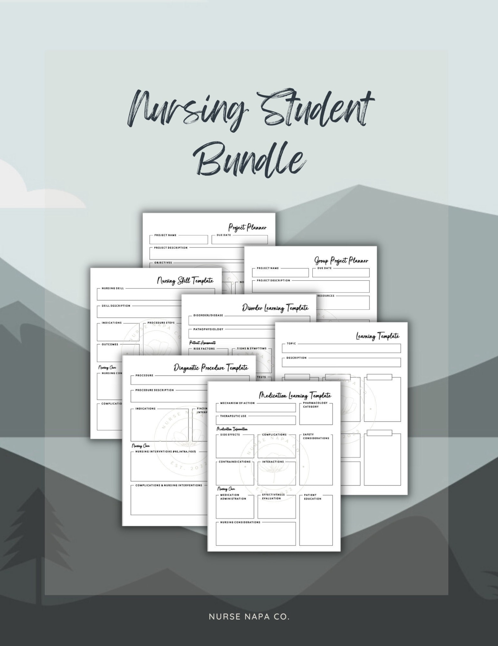 Nursing Student Bundle, Learning Template, HIGH QUALITY, Concept Map ...
