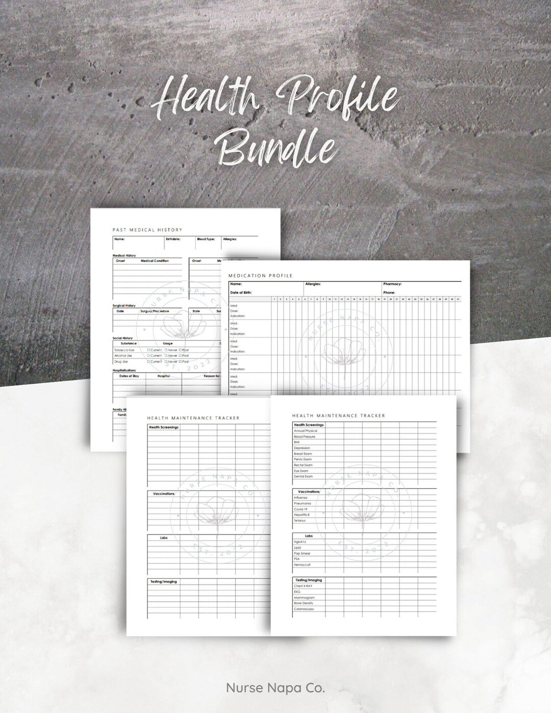 Health Profile, Medical Organizer, Health Maintenance, Medical History ...