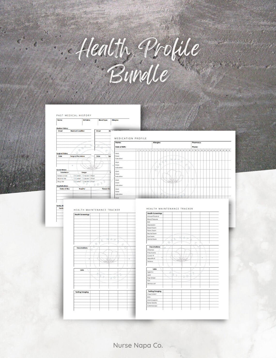 Health Profile, Medical Organizer, Health Maintenance, Medical History ...