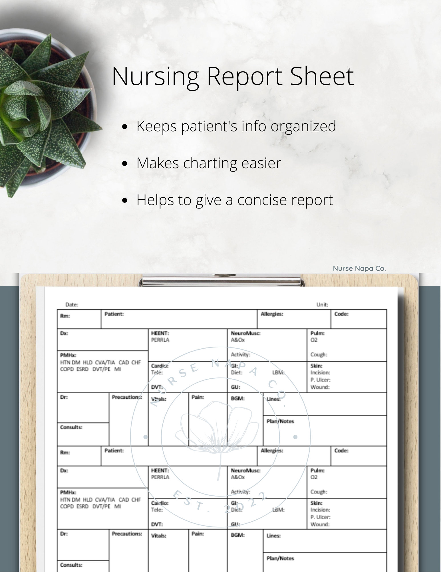 3 Patient Report Sheet, Multiple Patient Report Sheet, Nurse Shift ...