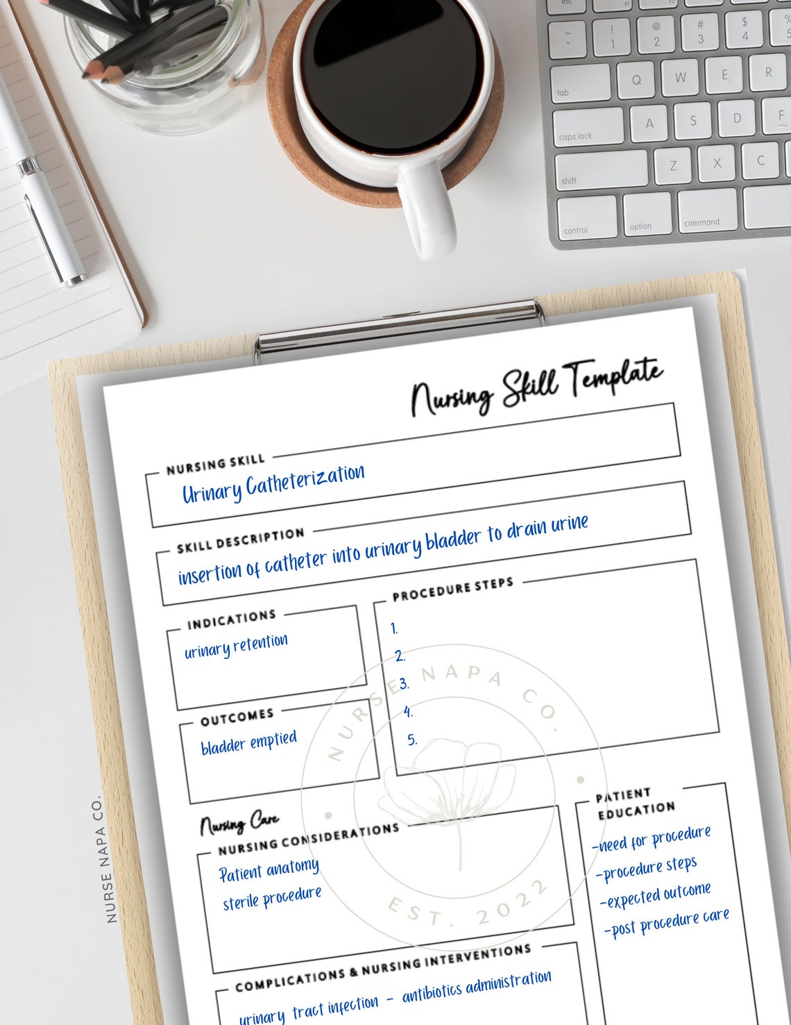Nursing Skill Template, Study Aid, HIGH QUALITY, Nursing Student ...