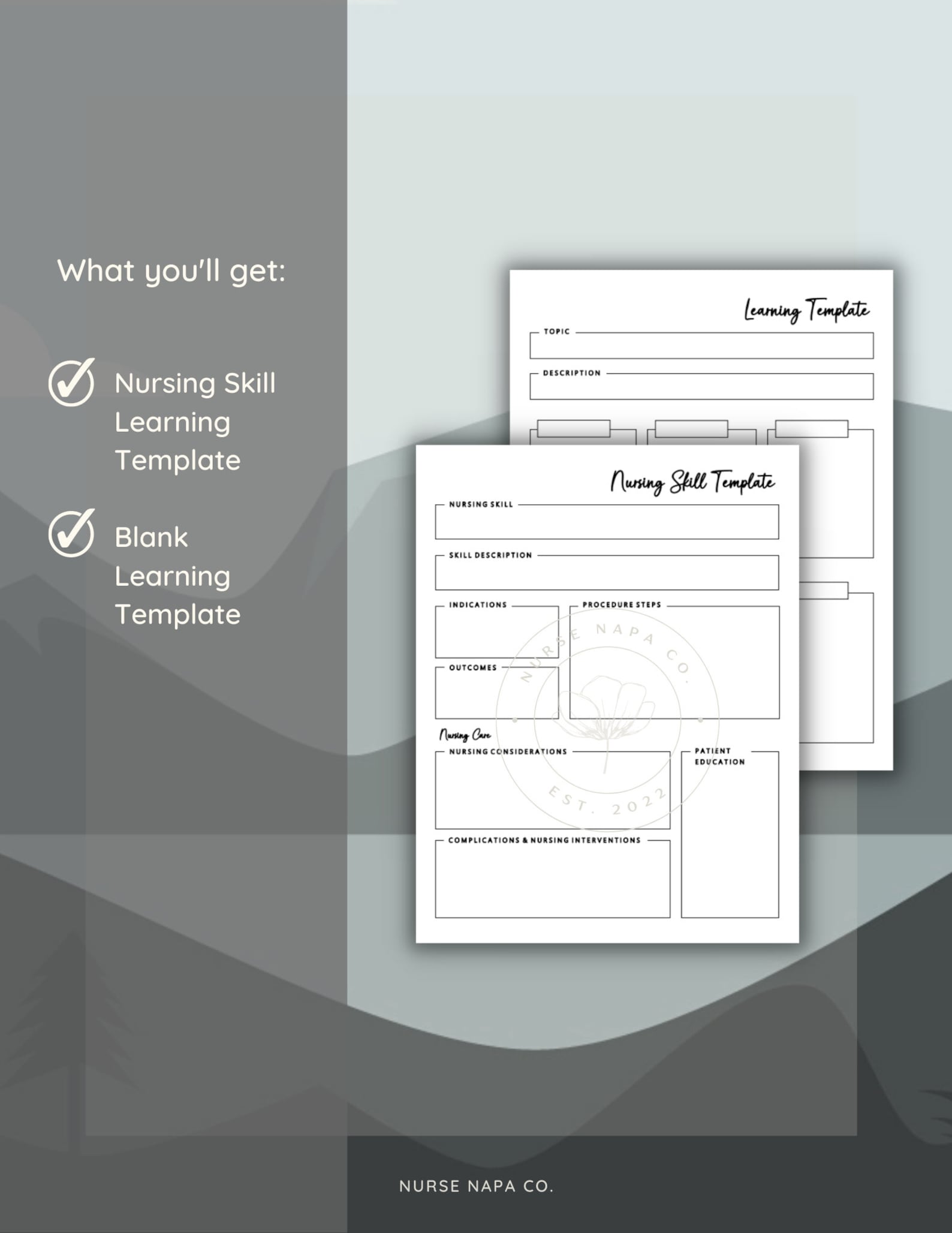 Nursing Skill Template, Study Aid, HIGH QUALITY, Nursing Student ...