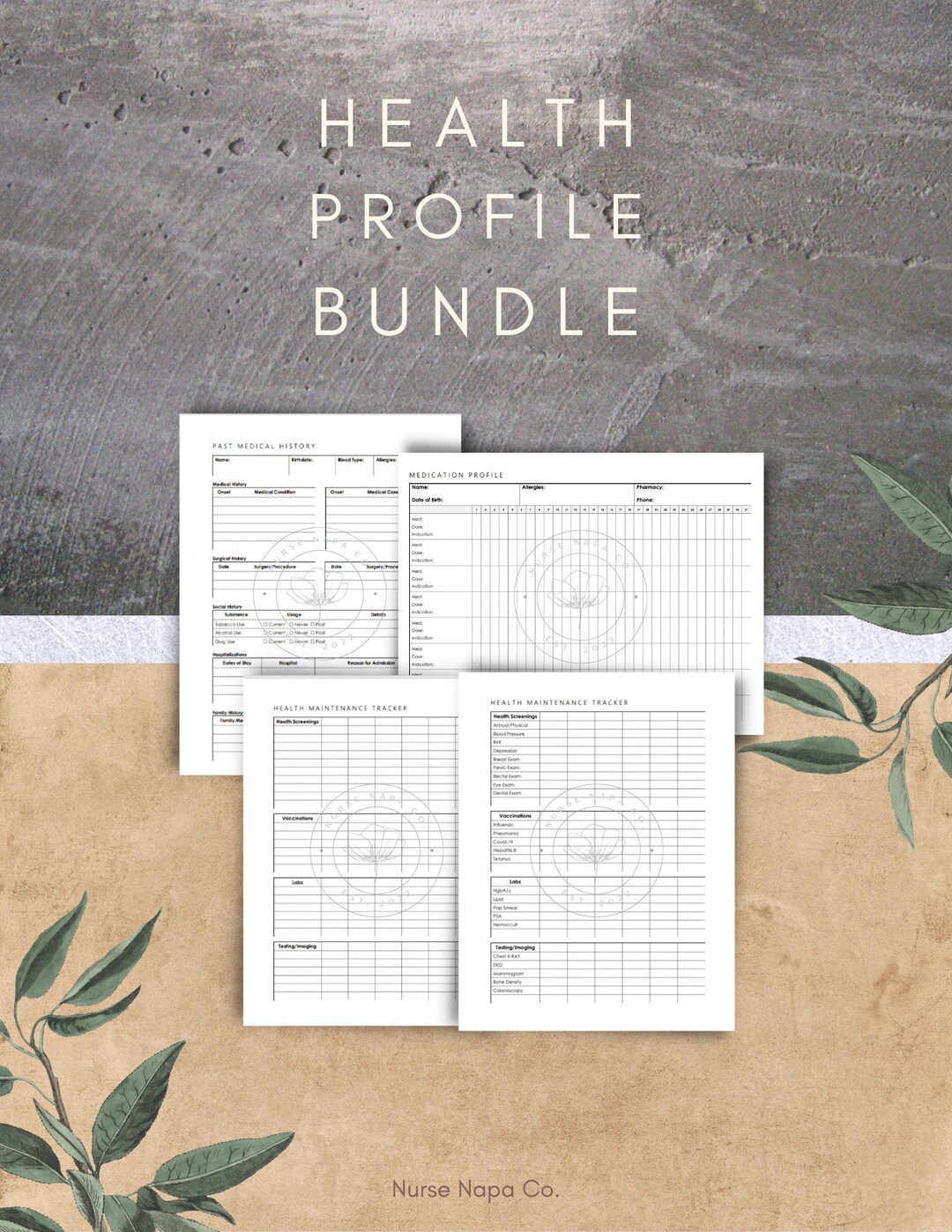 Health Profile Medical Organizer Health Maintenance Medical - Etsy