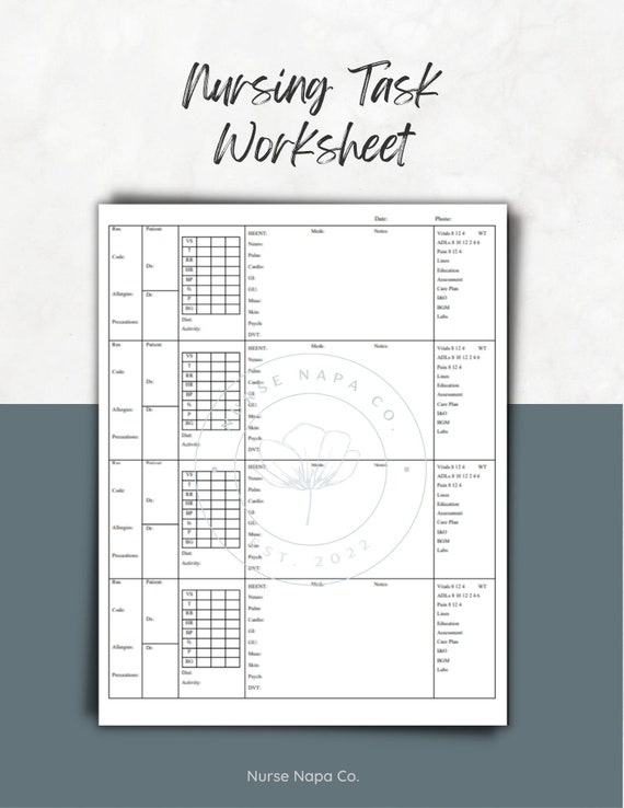 Nurse Worksheet