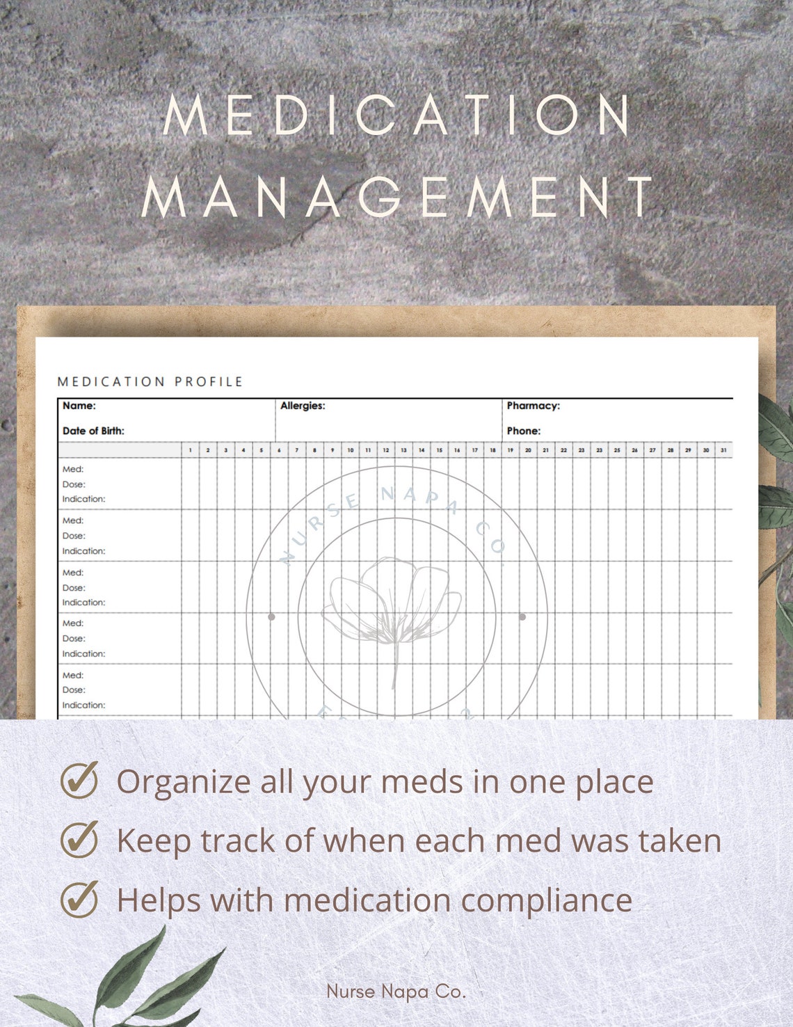 Health Profile Medical Organizer Health Maintenance Medical - Etsy