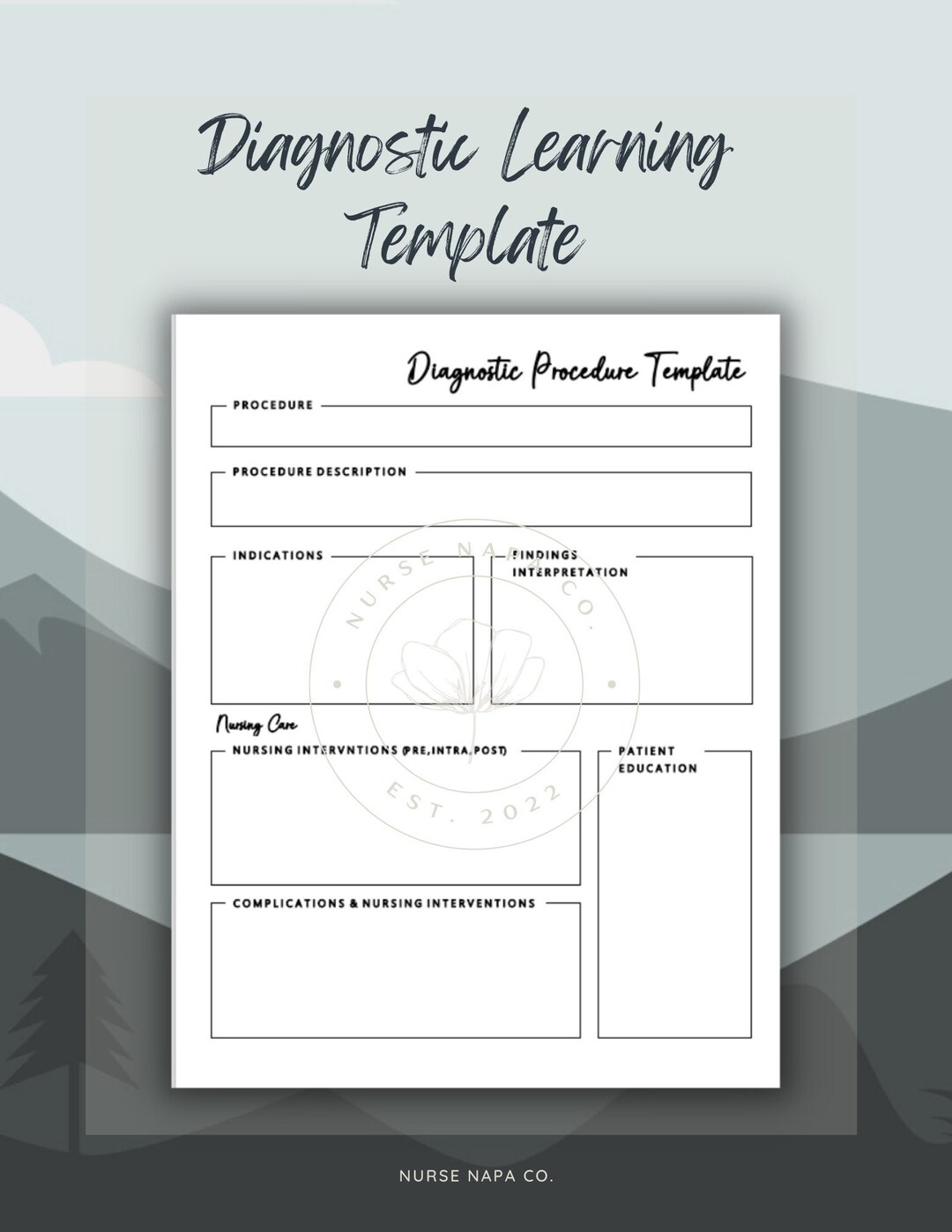 Diagnostics Learning Template, Nursing Student, HIGH QUALITY, Study Aid, Concept Map, Future ...
