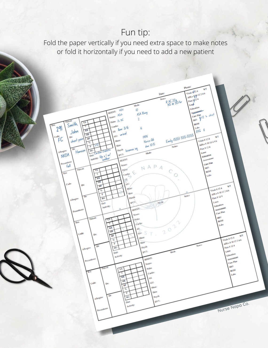 4 Patient Nursing Task Worksheet, Shift Planner, HIGH QUALITY, RN Task ...