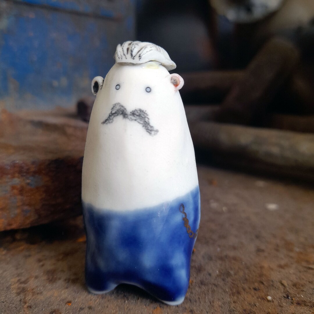 The Hipster: Unique Collectable Porcelain Pottery Clay Figurine, Towns ...