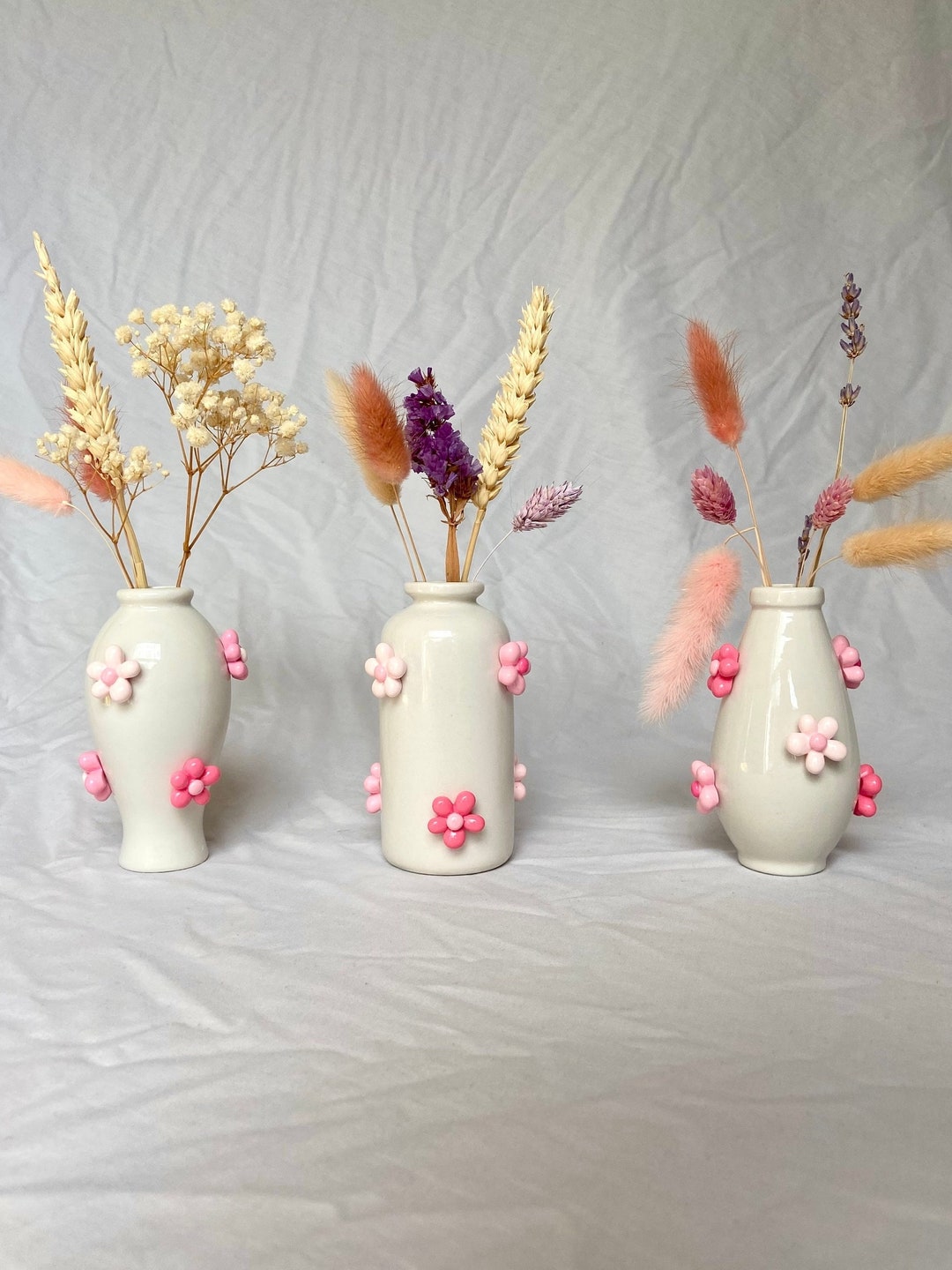 Daisy Handmade Mini Bud Stem Vase Pastel Pink Gift Floral Home Decor ...