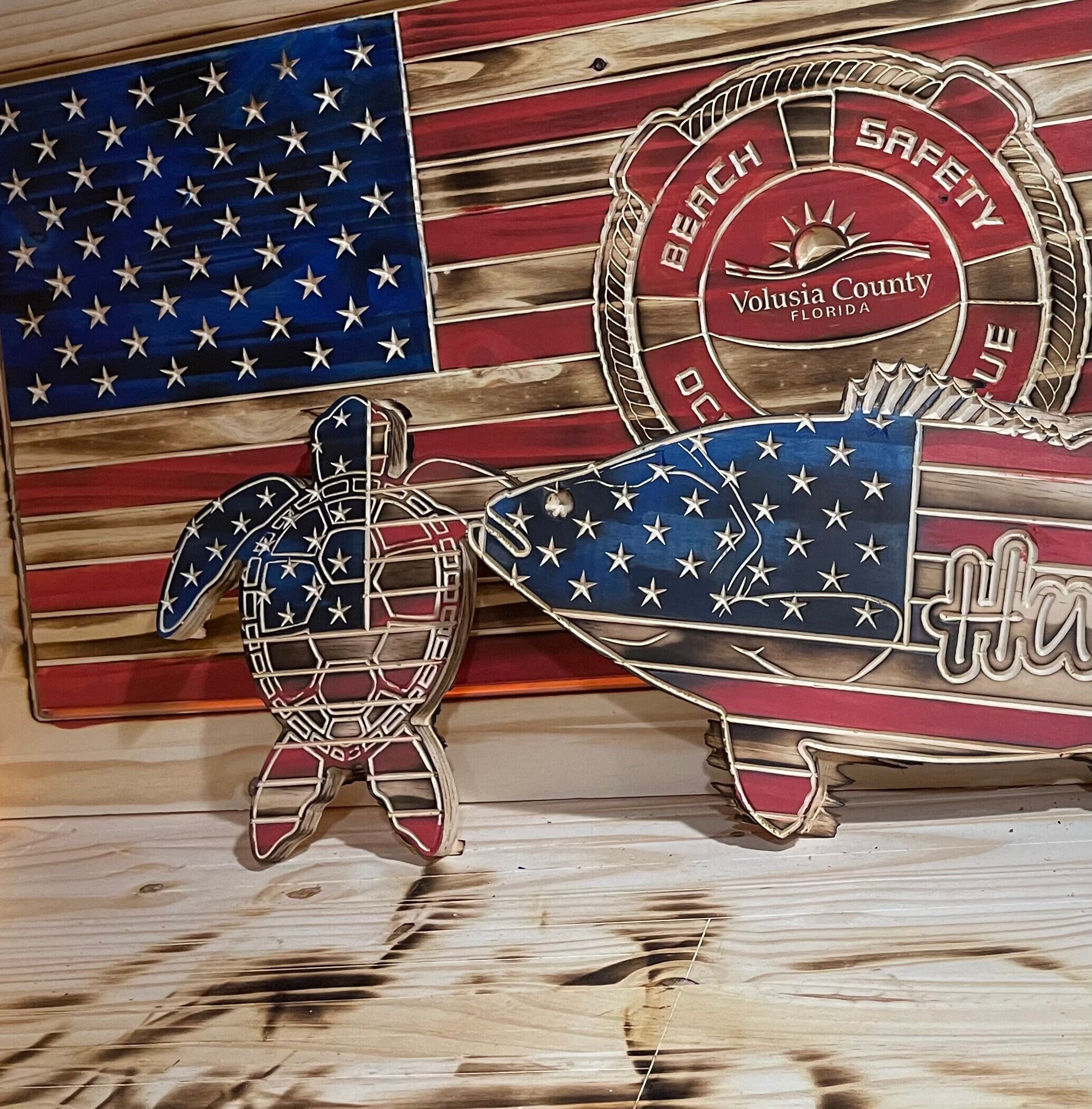 USA American Flag Wood Turtle, Sea Turtle, Wall Art, Hand Painted ...