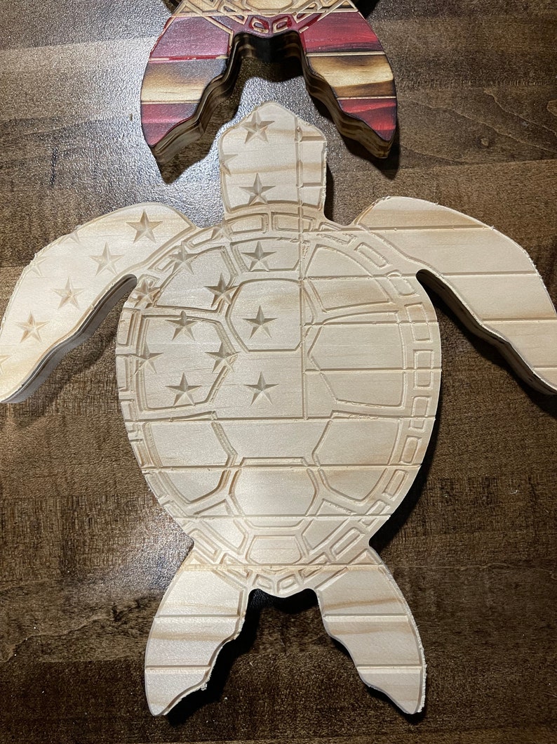 USA American Flag Wood Turtle, Sea Turtle, Wall Art, Hand Painted ...