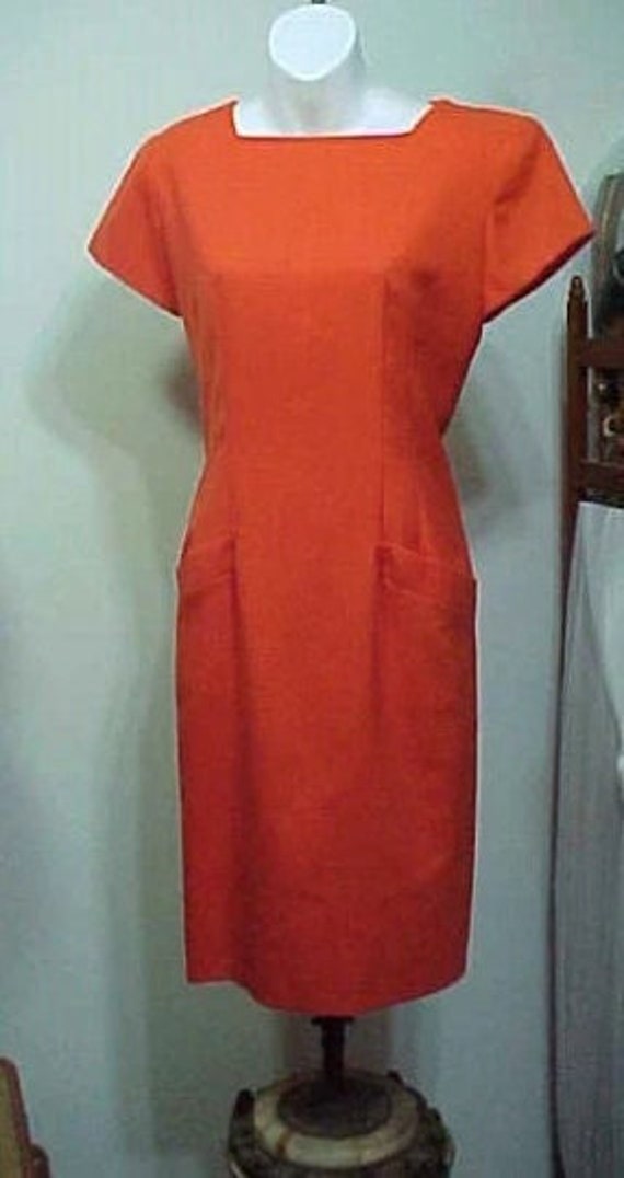 1960 Orange Day Dress Designer Patty O'Neill New York… - Gem