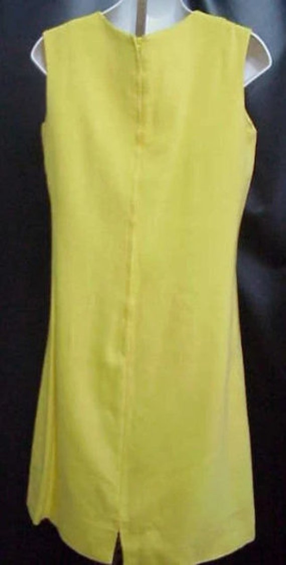1960's Yellow Linen Dress Designer Gale Mitchel Size … - Gem