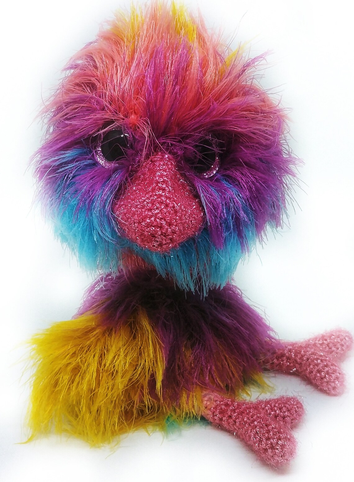 Colorful Furry Ostrich Amigurumi Crochet Pattern, Cute Ostrich Toy PDF ...