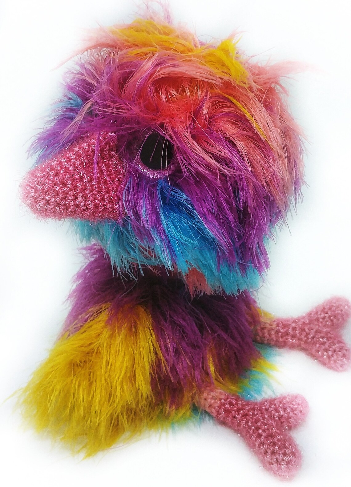 Colorful Furry Ostrich Amigurumi Crochet Pattern, Cute Ostrich Toy PDF ...