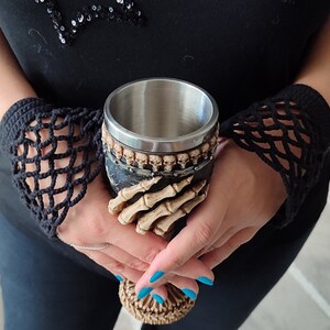 Crochet Black Gothic Cuff Pattern, Victorian Style Black Spiderweb ...