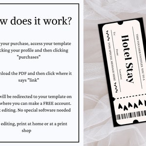 Hotel Voucher, Hotel Coupon Gift Card, Editable Surprise Weekend ...