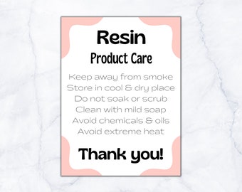 Resin Care Card Instructions - Etsy