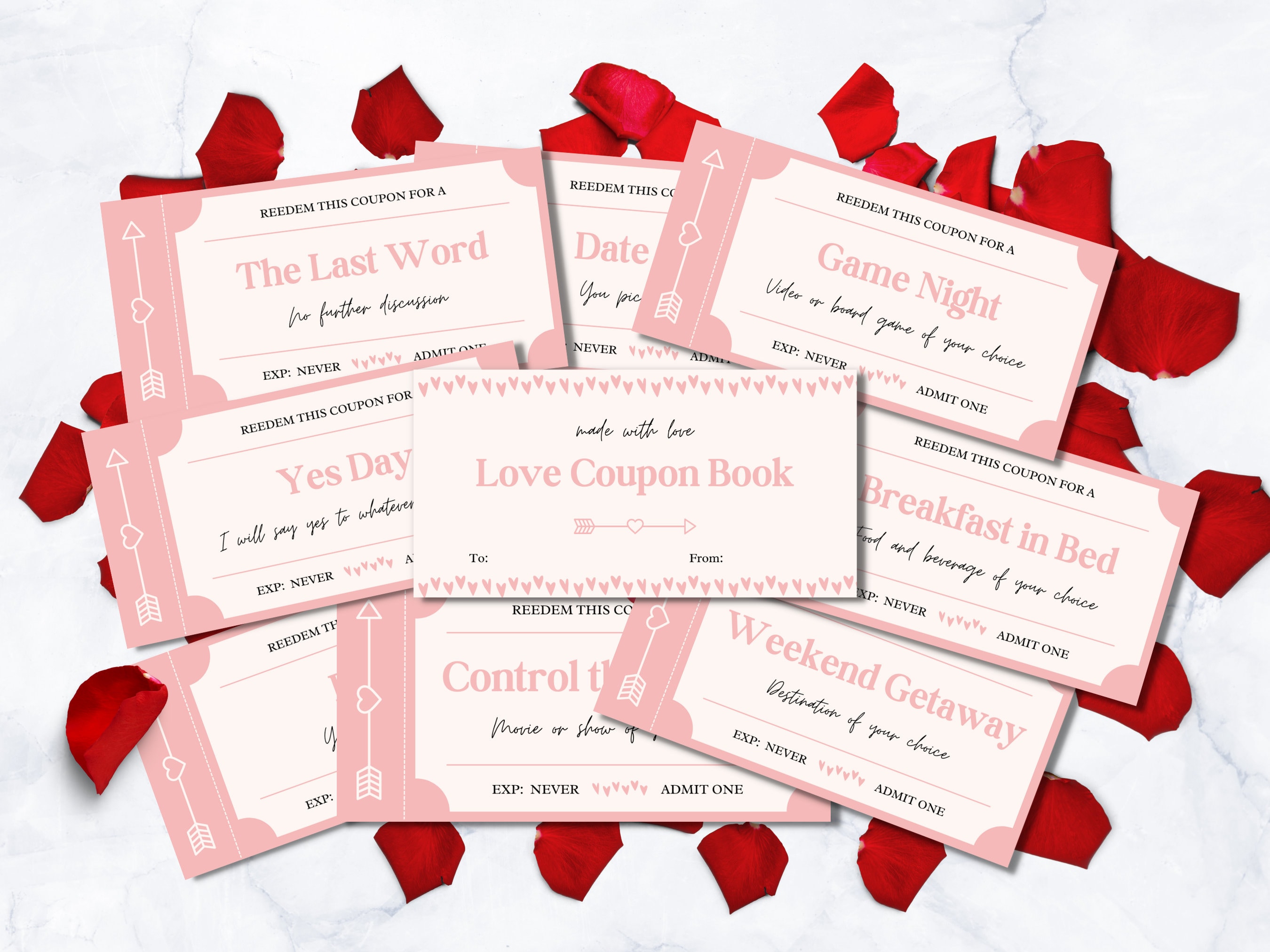 Love Coupons Book, Printable Wife Coupons, Coupon for Her, Romantic ...