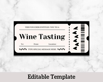 Wine Tasting Coupon Editable Gift Coupon Template Canva Wine Tasting ...