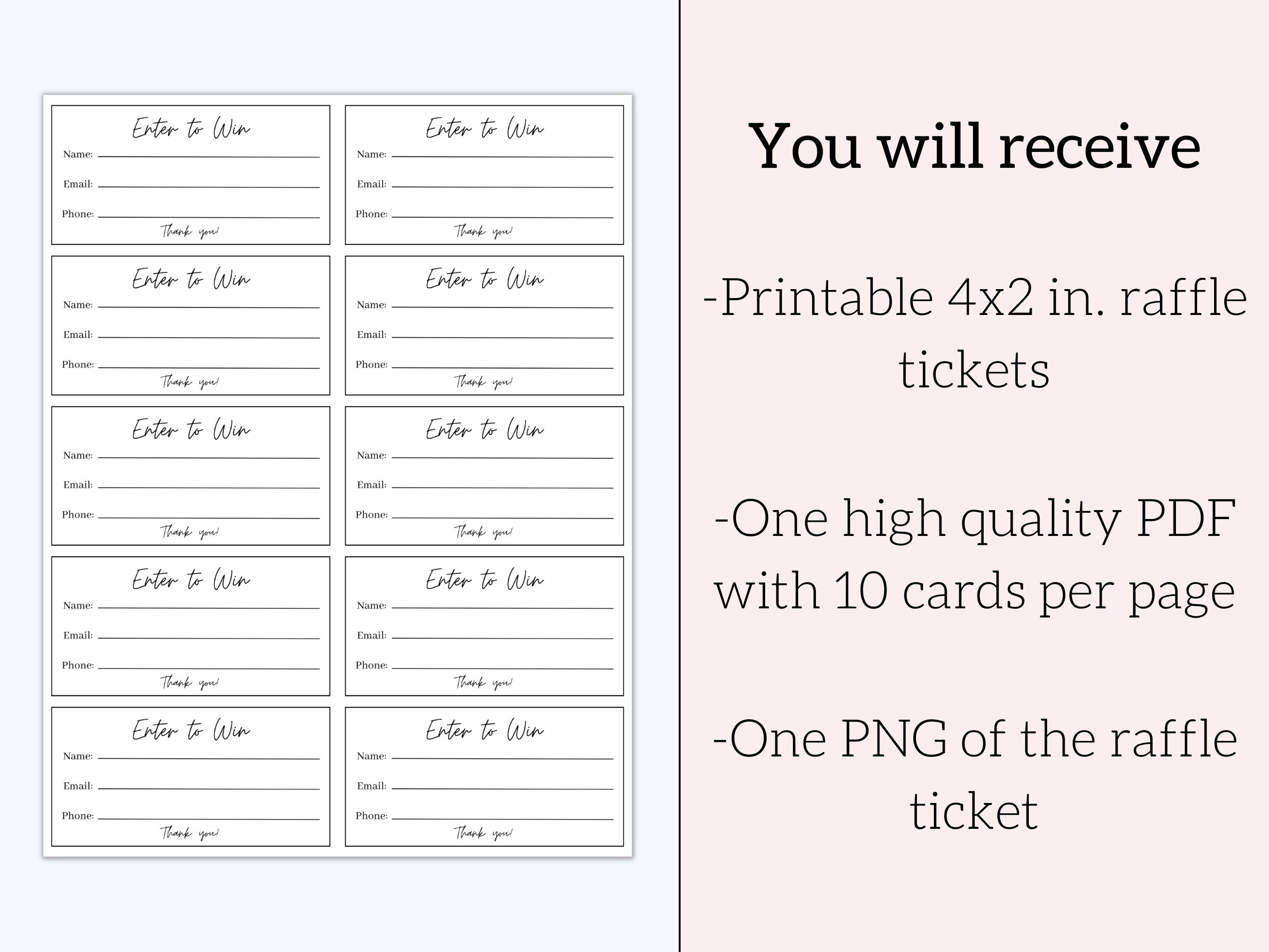 Printable Raffle Tickets, Raffle Tickets, Raffle Card, Raffle ...