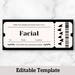Facial Gift Certificate, Facial Coupon, Facial Voucher, Editable ...