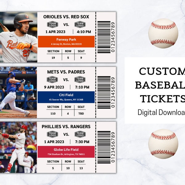 Baseball Ticket - Etsy