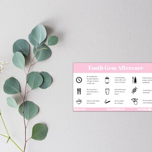 Tooth Gem Aftercare Template, Editable Teeth Crystals Care Card ...