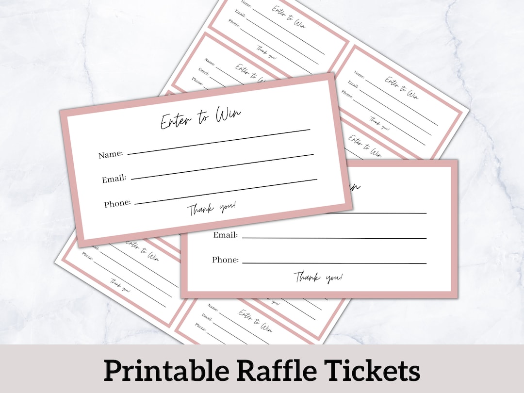 Raffle Card Printable Raffle Tickets Fundraiser Raffle - Etsy