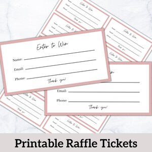 Raffle Card Printable Raffle Tickets Fundraiser Raffle - Etsy