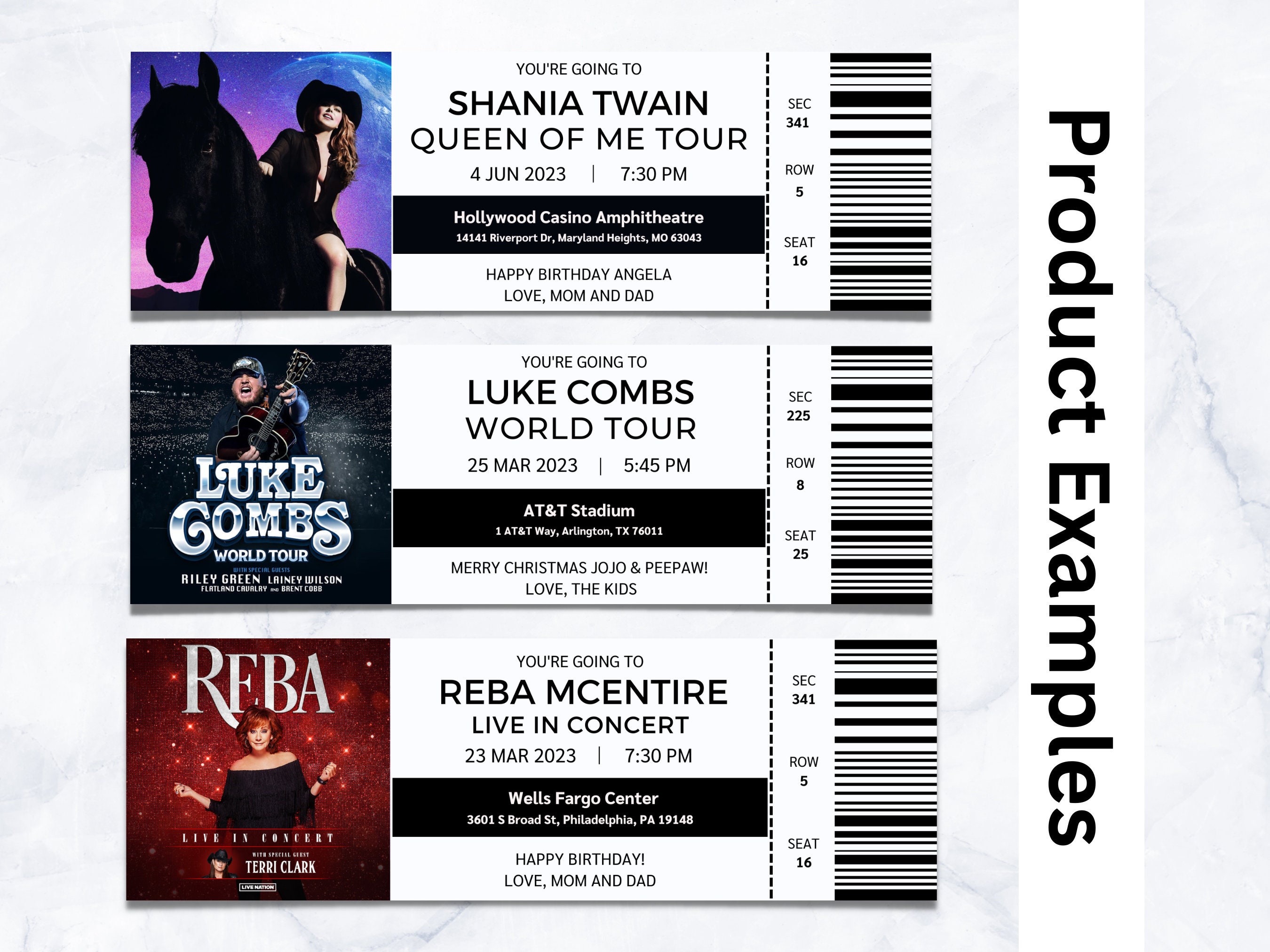 Custom Concert Tickets, Personalized Surprise Concert Ticket, Digital ...
