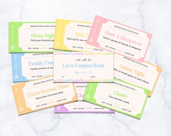 Kids Coupon Book, Printable Coupon Book for Kids, Reward Coupons for ...