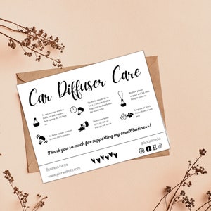 Car Diffuser Care Card Car Diffuser Instructions Editable - Etsy