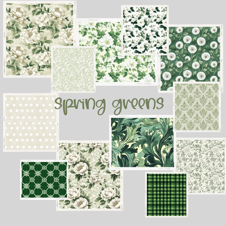 Spring Green Digital Paper Sublimation Clipart Illustrations Graphics ...