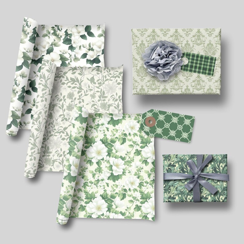 Spring Green Digital Paper Sublimation Clipart Illustrations Graphics ...