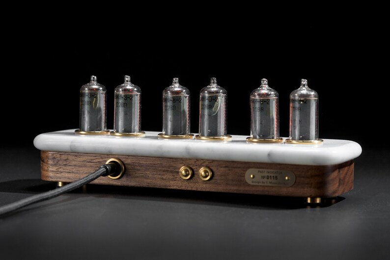 Custom | Marble Nixie Clock | Free Personalization | Alarm Desk Clock ...