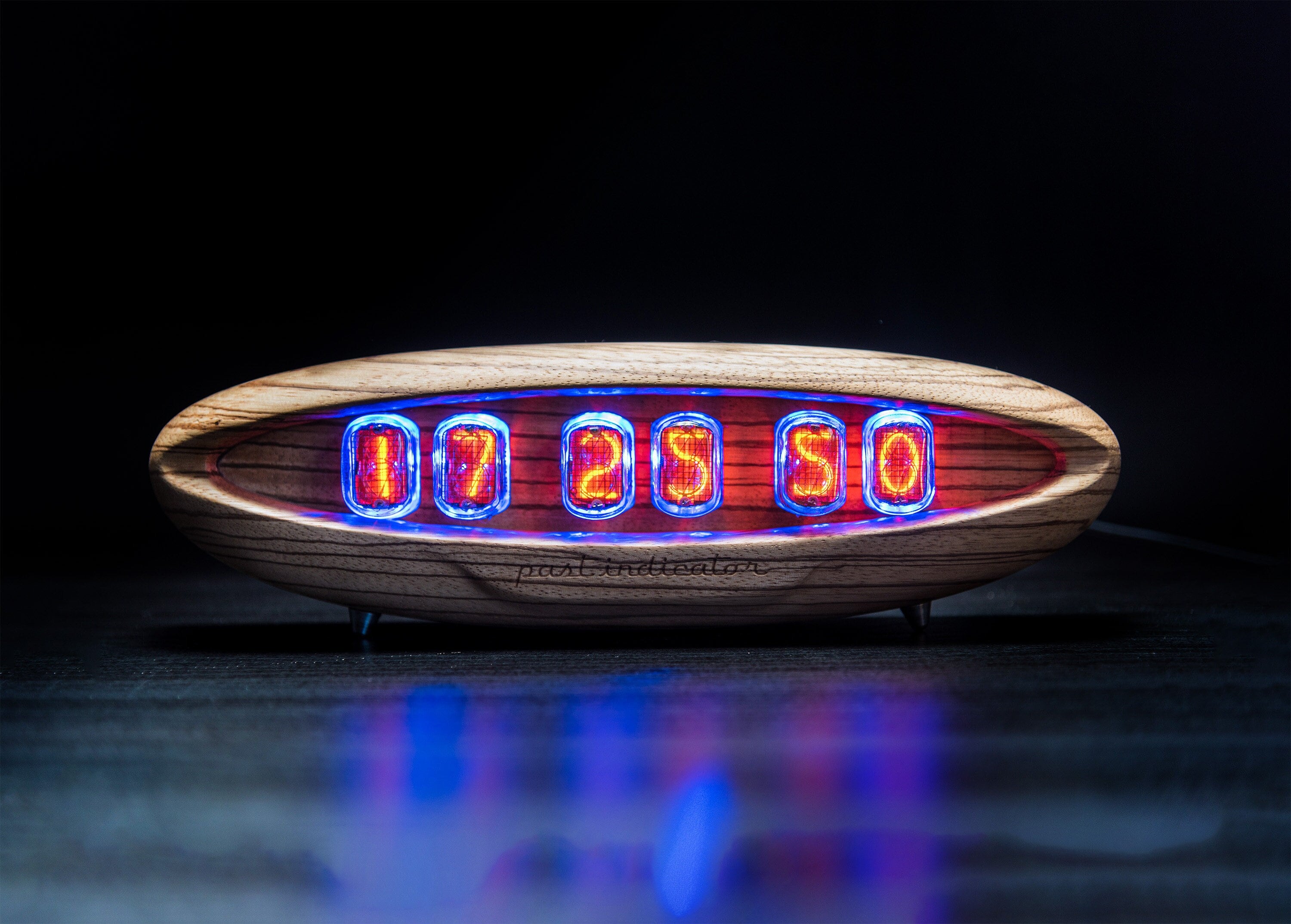 CUSTOMIZATION Nixie Tube Clock in Premium Hardwood and IN 12 Bulbs Mid ...