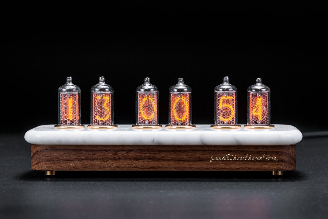 Custom | Marble Nixie Clock | Free Personalization | Alarm Desk Clock ...