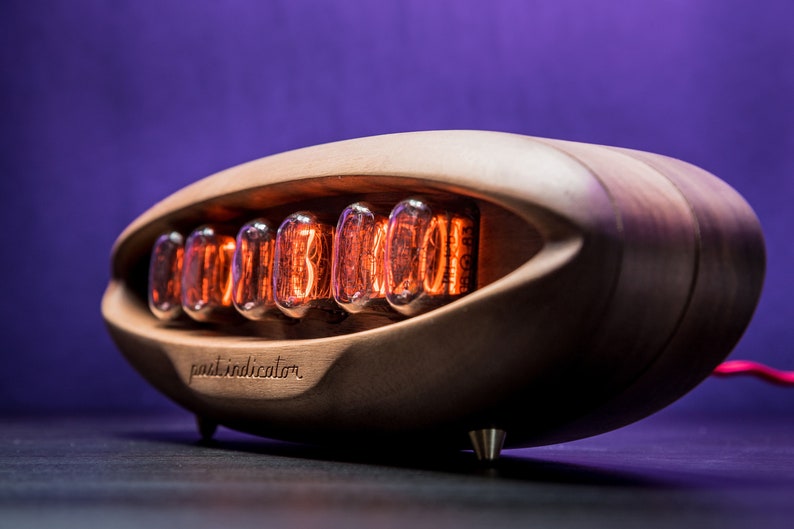 CUSTOMIZATION Nixie Tube Clock in Premium Hardwood and IN 12 Bulbs Mid ...