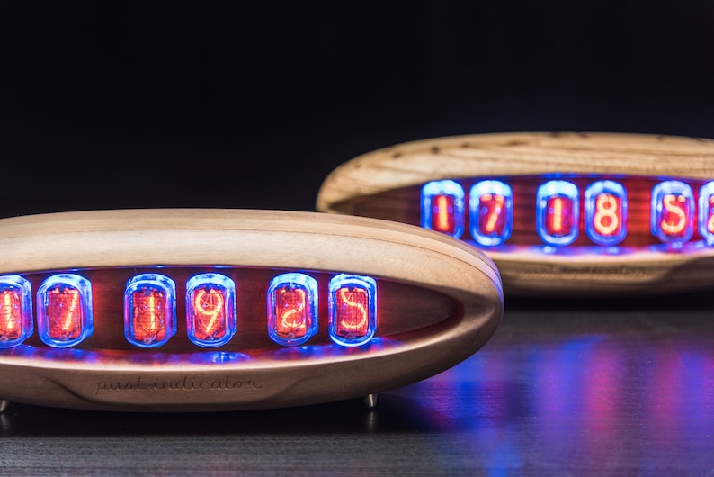 CUSTOMIZATION Nixie Tube Clock in Premium Hardwood and IN 12 Bulbs Mid ...