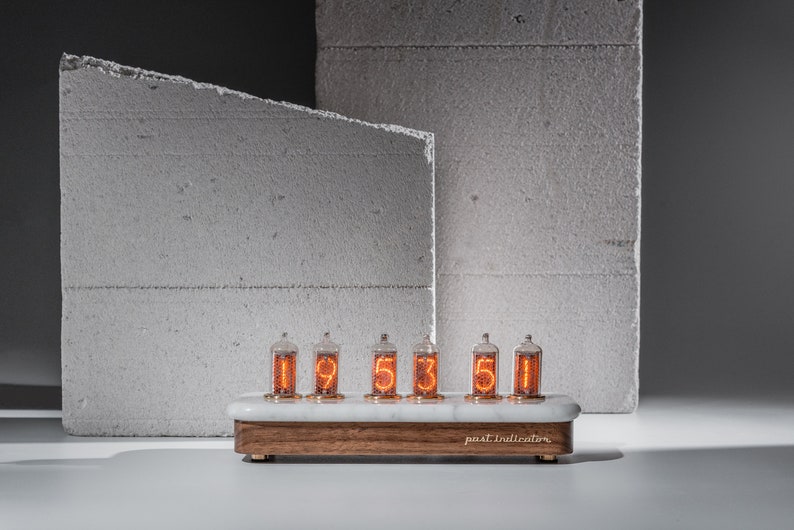 Custom | Marble Nixie Clock | Free Personalization | Alarm Desk Clock ...