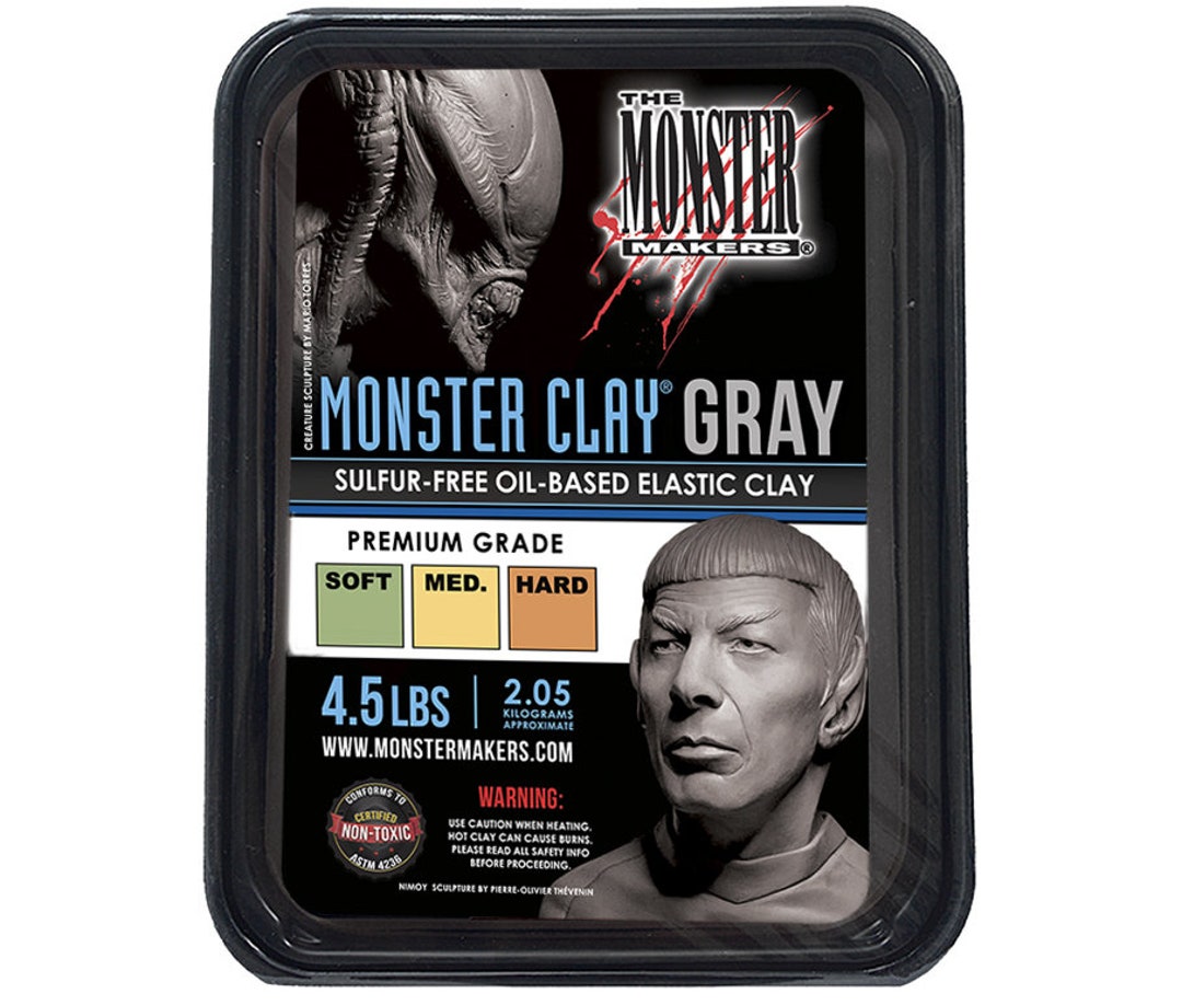 Monster Clay Premium Grade Modeling Clay (gray - Soft - 4.5lb) - Etsy