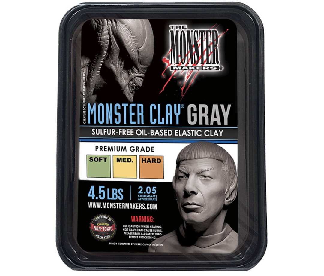 Monster Clay Premium Grade Modeling Clay (gray - Hard - 4.5lb) - Etsy