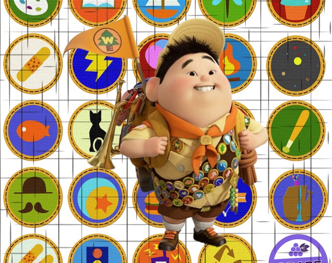 Paquete de imágenes prediseñadas de insignias de Up Russel, imágenes ...