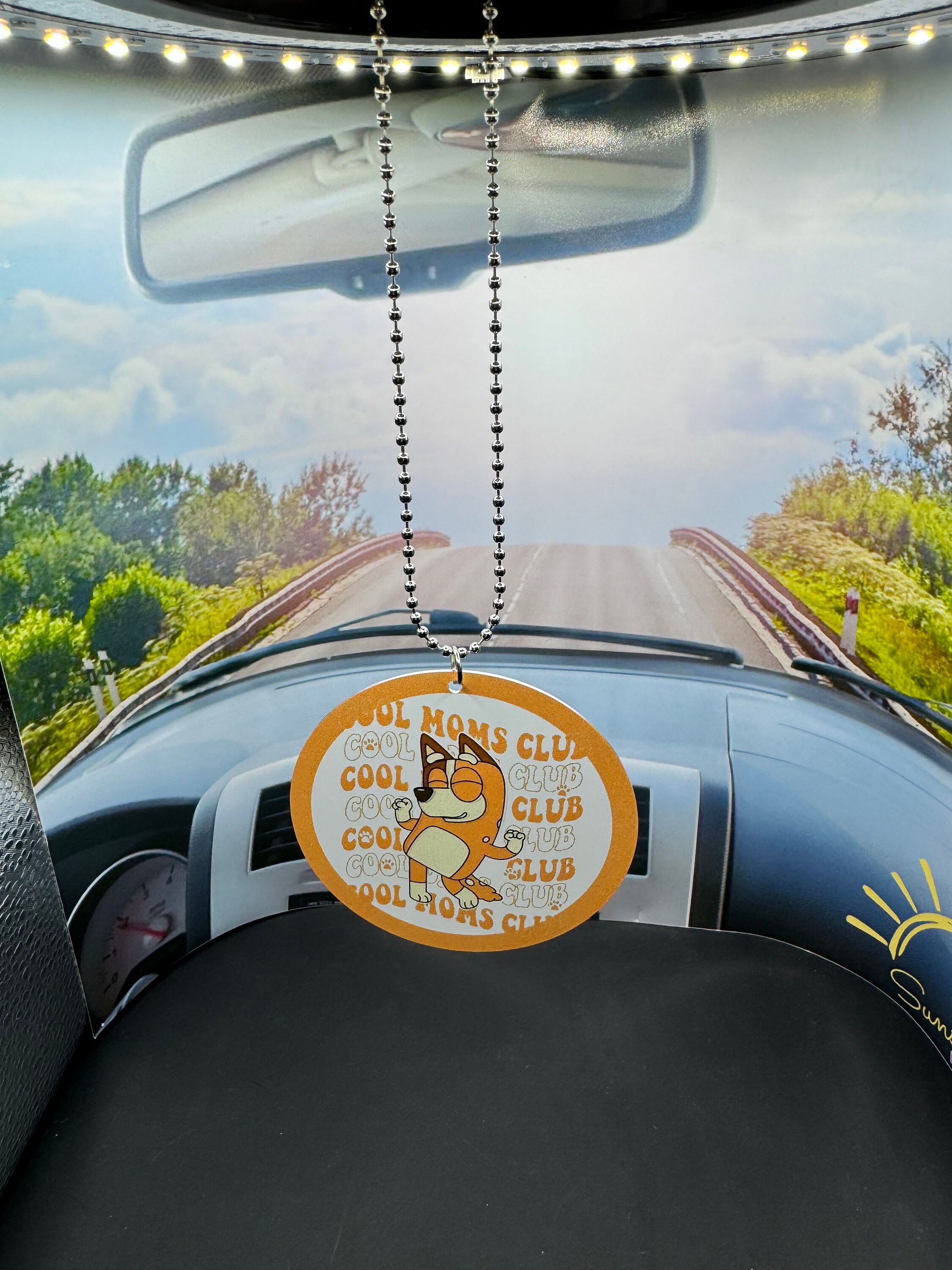 Bluey, Mama, Cool Moms Club Rear View Mirror Charm, Car Accessory - Etsy