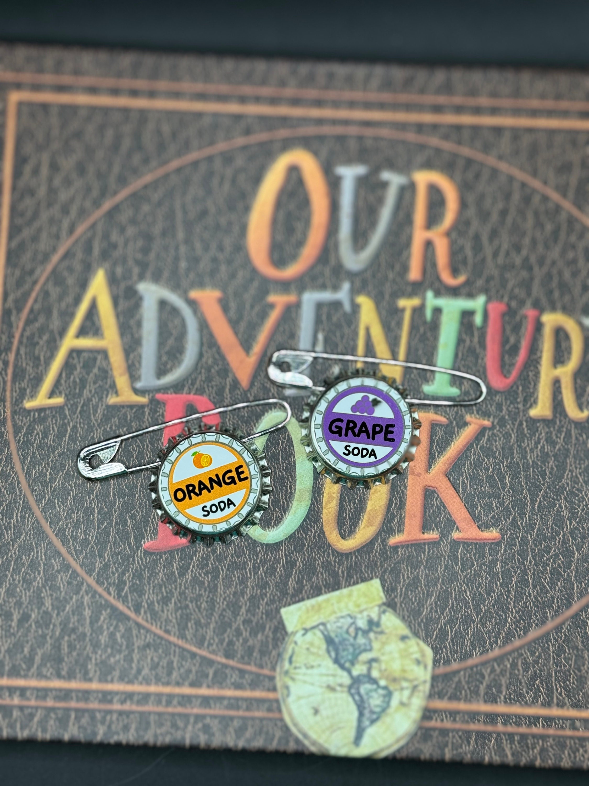 Grape Soda and Orange Soda Pins, Ellie Badge, Carl and Ellie Pins - Etsy
