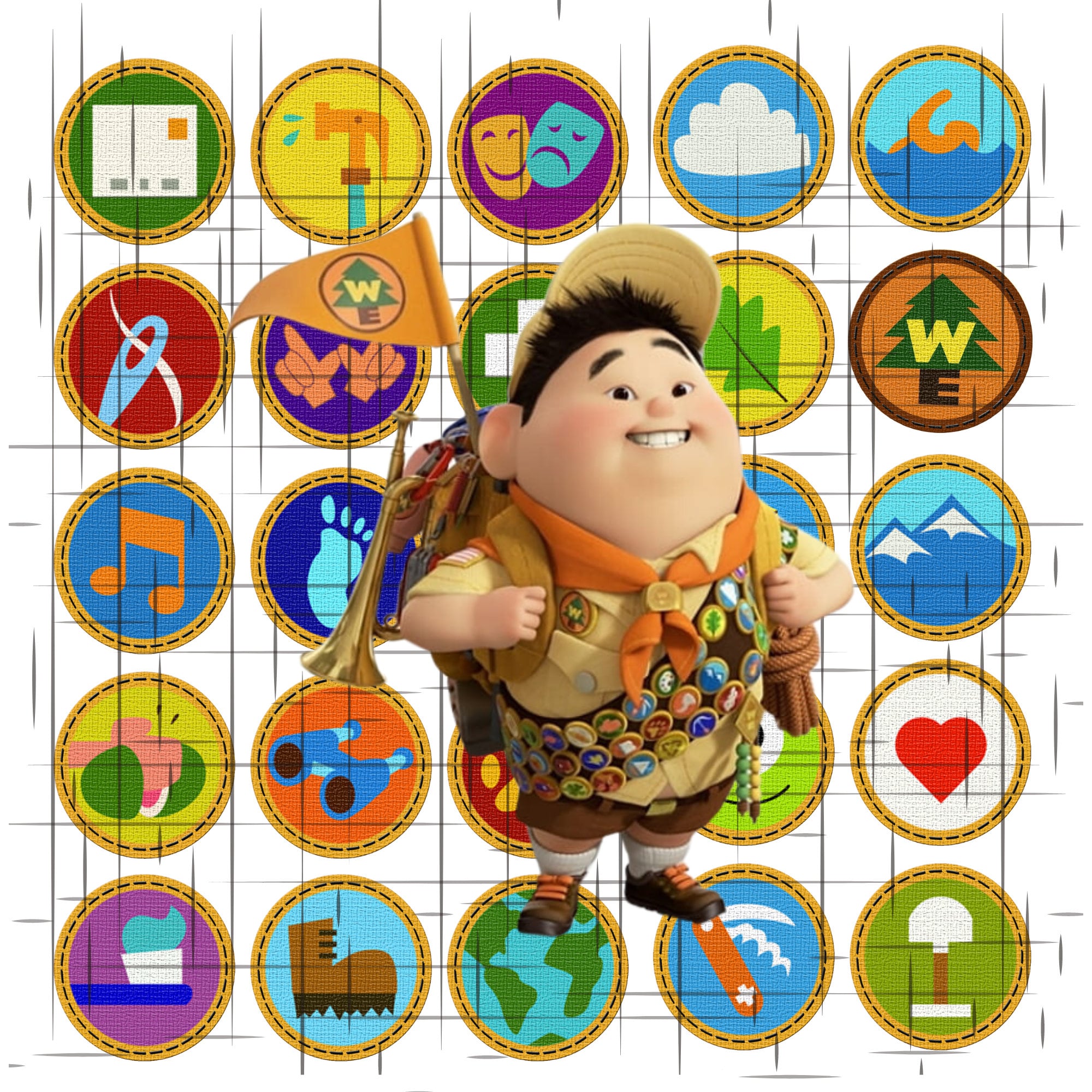 Wilderness Explorer Badges: 50, 2 Inch Badges on 2 Pages, PNG Digital ...