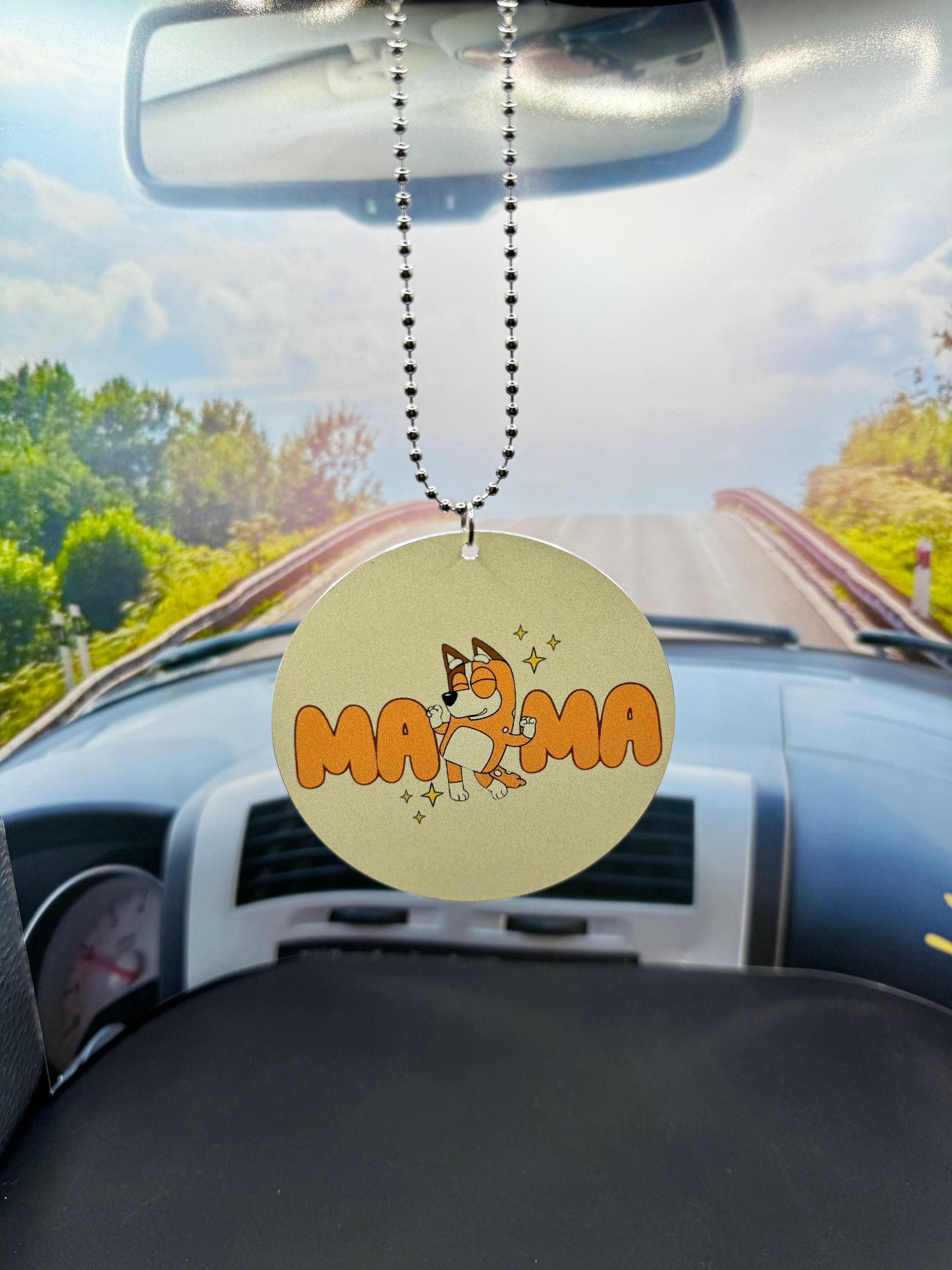 Bluey, Mama, Cool Moms Club Rear View Mirror Charm, Car Accessory - Etsy