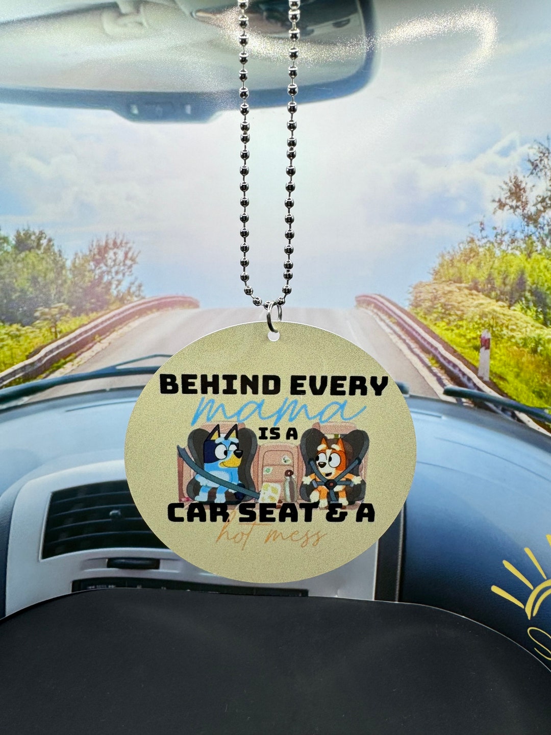 Bluey, Mama for Real Life, Rear View Mirror Charm, Car Accessory - Etsy